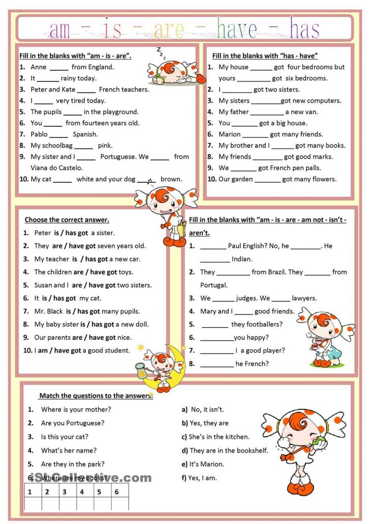 Am, Is, Are, Has, Have Worksheet - Free Esl Printable Worksheets | Esl ...