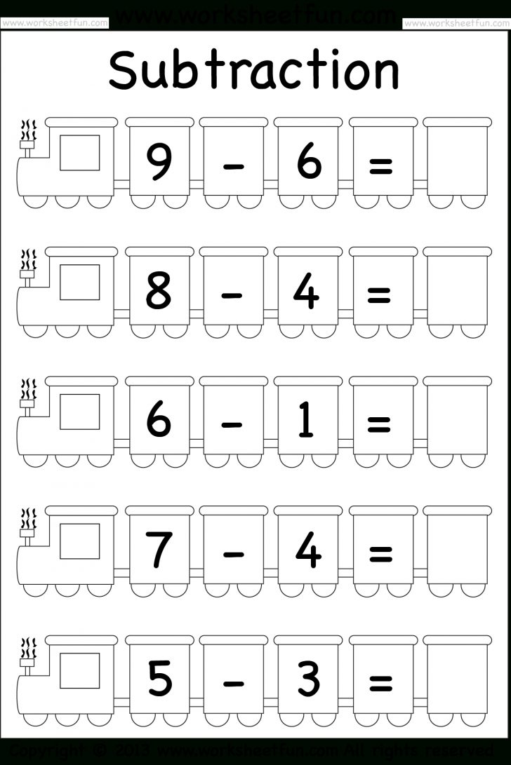 Beginner Subtraction – 5 Kindergarten Subtraction Worksheets / Free ...