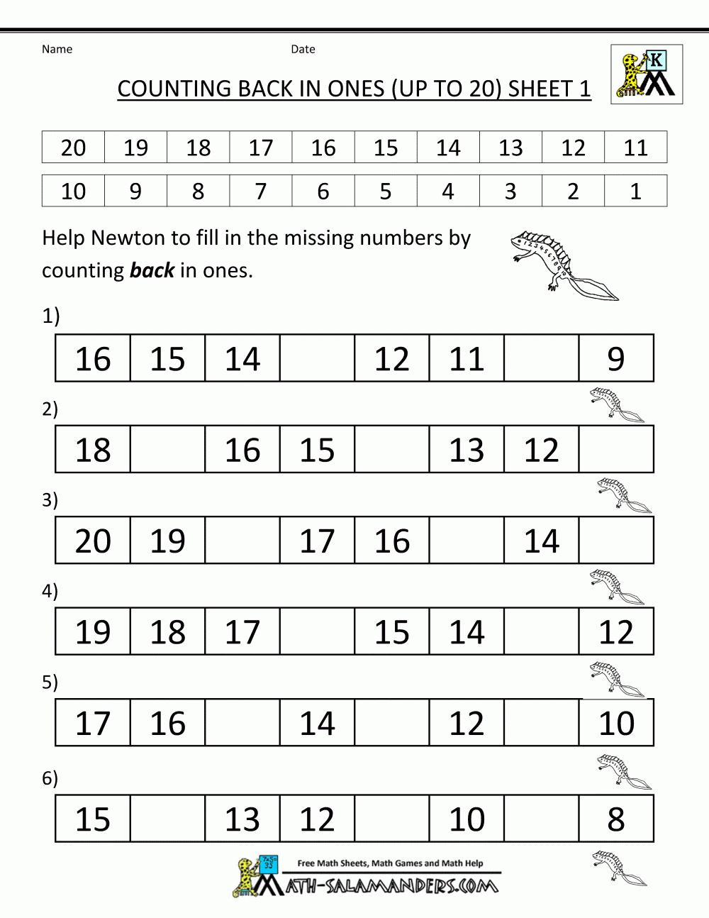 Trace Numbers 1 20 Kiddo Shelter Counting Worksheets 1 20 Printable