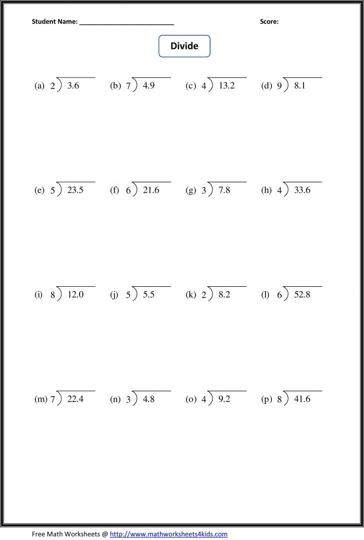 Decimal Division Worksheets | What's New | Decimals Worksheets ...