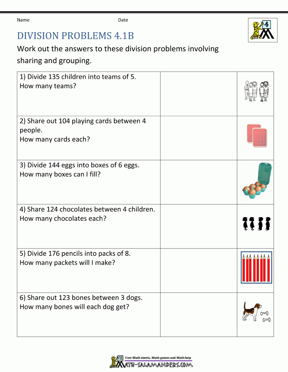 4Th Grade Division Printable Worksheets Printable Worksheets