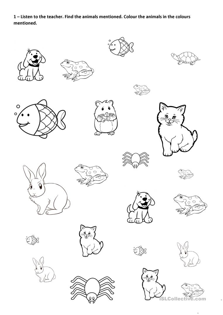 Pets Esl Worksheetgabitza Pets Worksheets Printables Printable