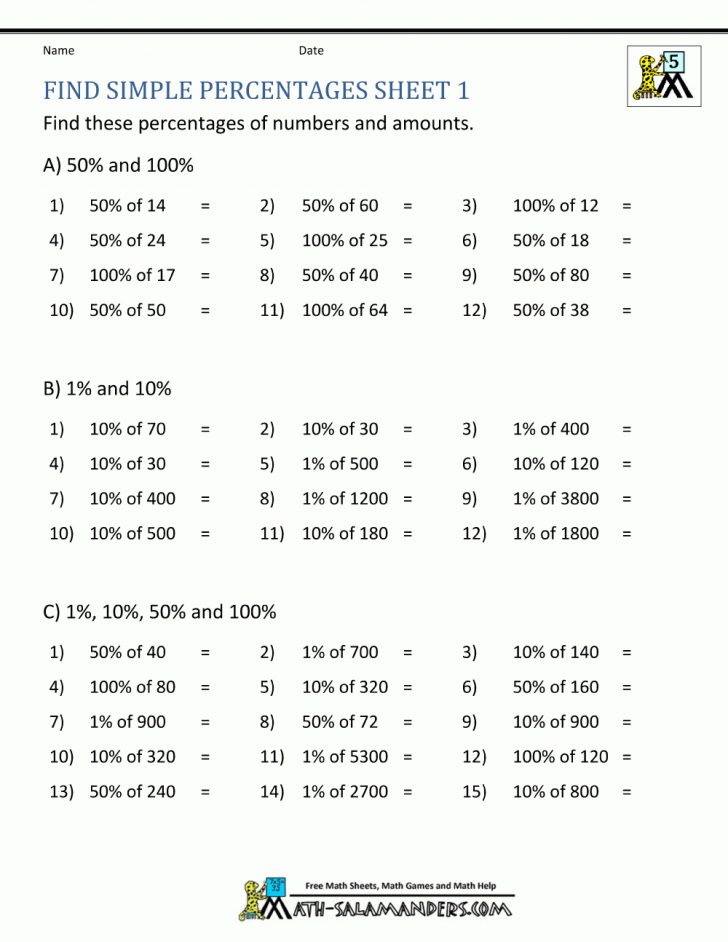 Finding Percentage Worksheets Math Percentages Worksheets Printable