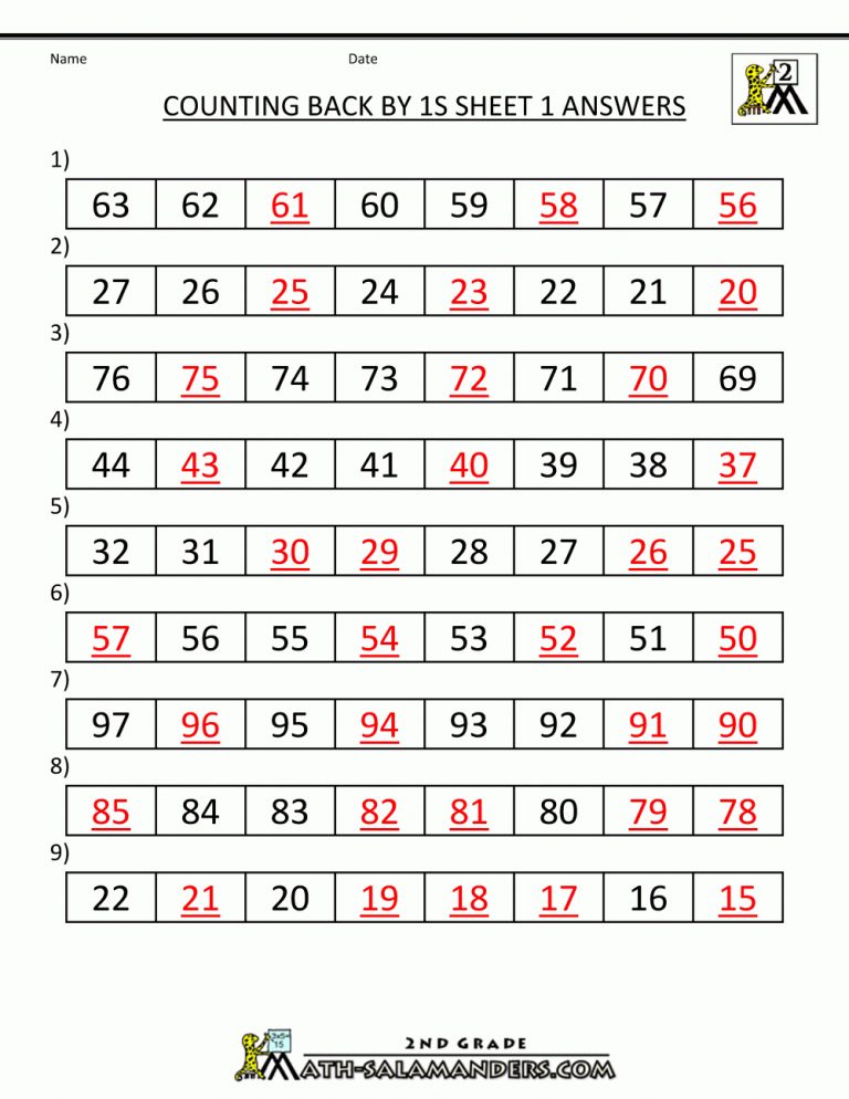 Free Counting Worksheets - Counting1S | Key Stage 1 Maths Printable ...