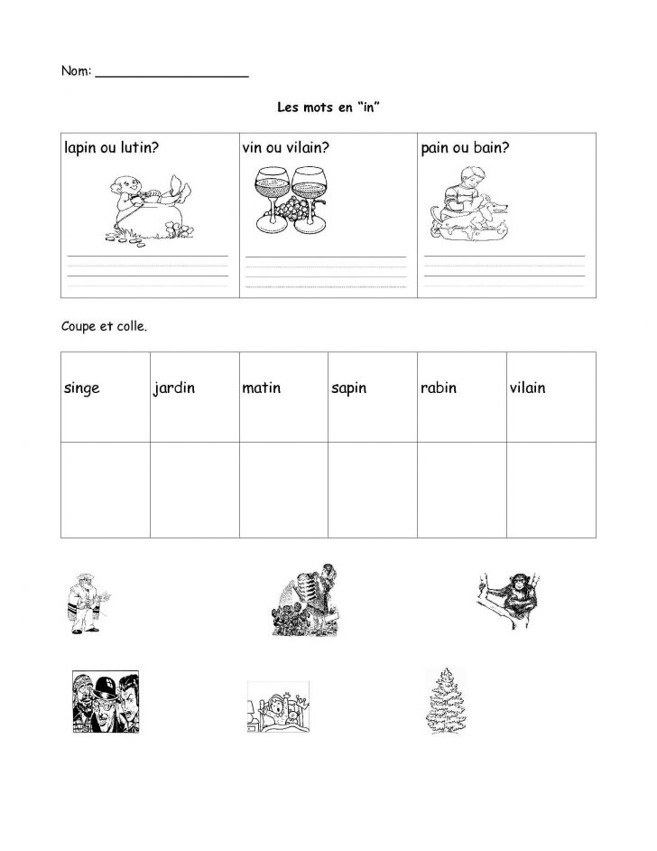 Free French Worksheet- Grade 1, Grade 2, Grade 3. Fsl, Core French ...