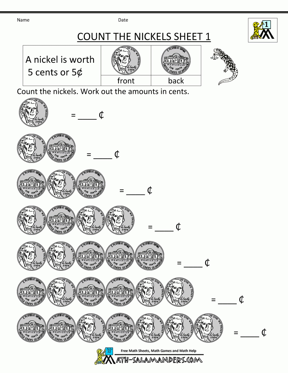 Free Printable Money Worksheets For 1St Grade Printable Worksheets