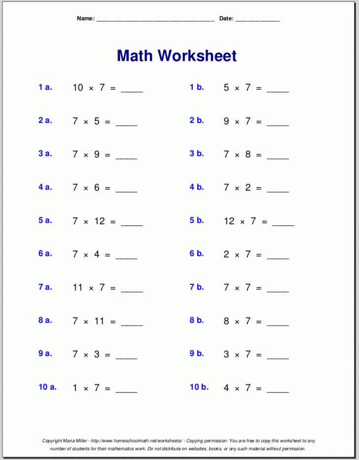 Free Math Worksheets Math Worksheets For Teachers Printable
