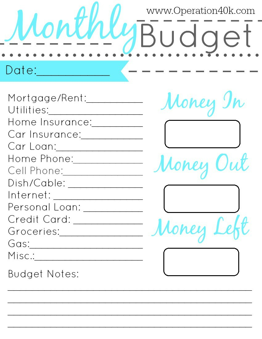 Simple Monthly Budget Worksheet For Young Adults Checklasopa