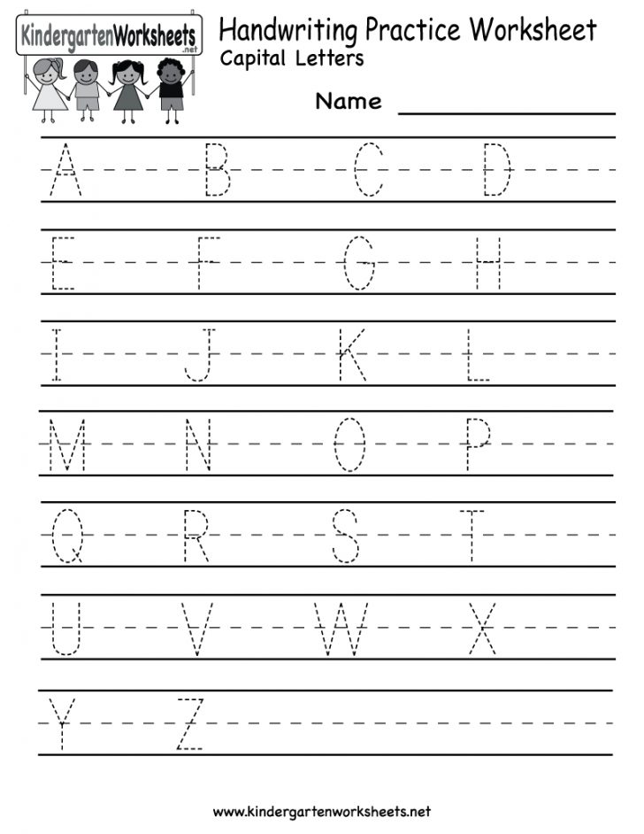 Kindergarten Handwriting Practice Worksheet Printable | Manuscript ...