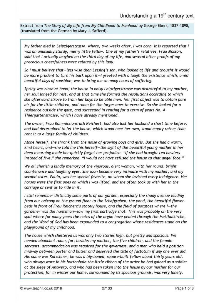 Ks3 Reading | Comprehension | Teachit English | Literacy Worksheets Ks3 ...