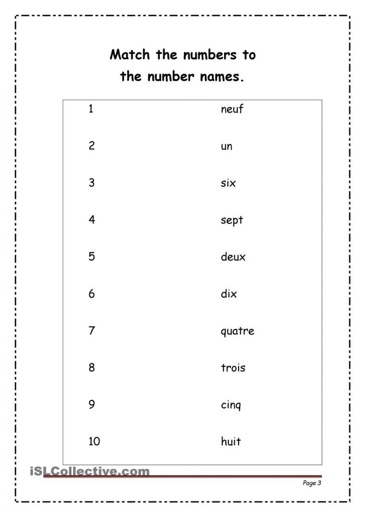 Les Nombres 1-20 | Nombres | French Worksheets, Kindergarten | French ...