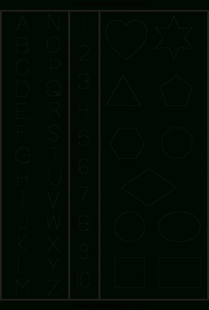 Letters Numbers & Shapes Tracing Worksheet | Printable Worksheets ... Letters Numbers & Shapes Tracing Worksheet | Printable Worksheets ...