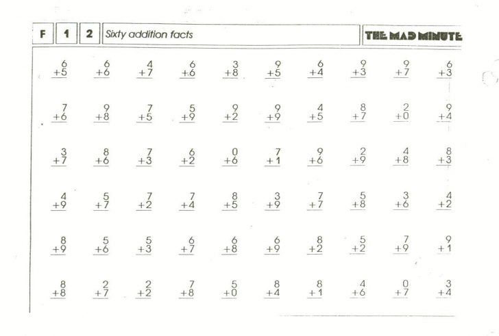 Math Worksheet: Minute Math Drills Colornumber 5Th Grade | Printable ...