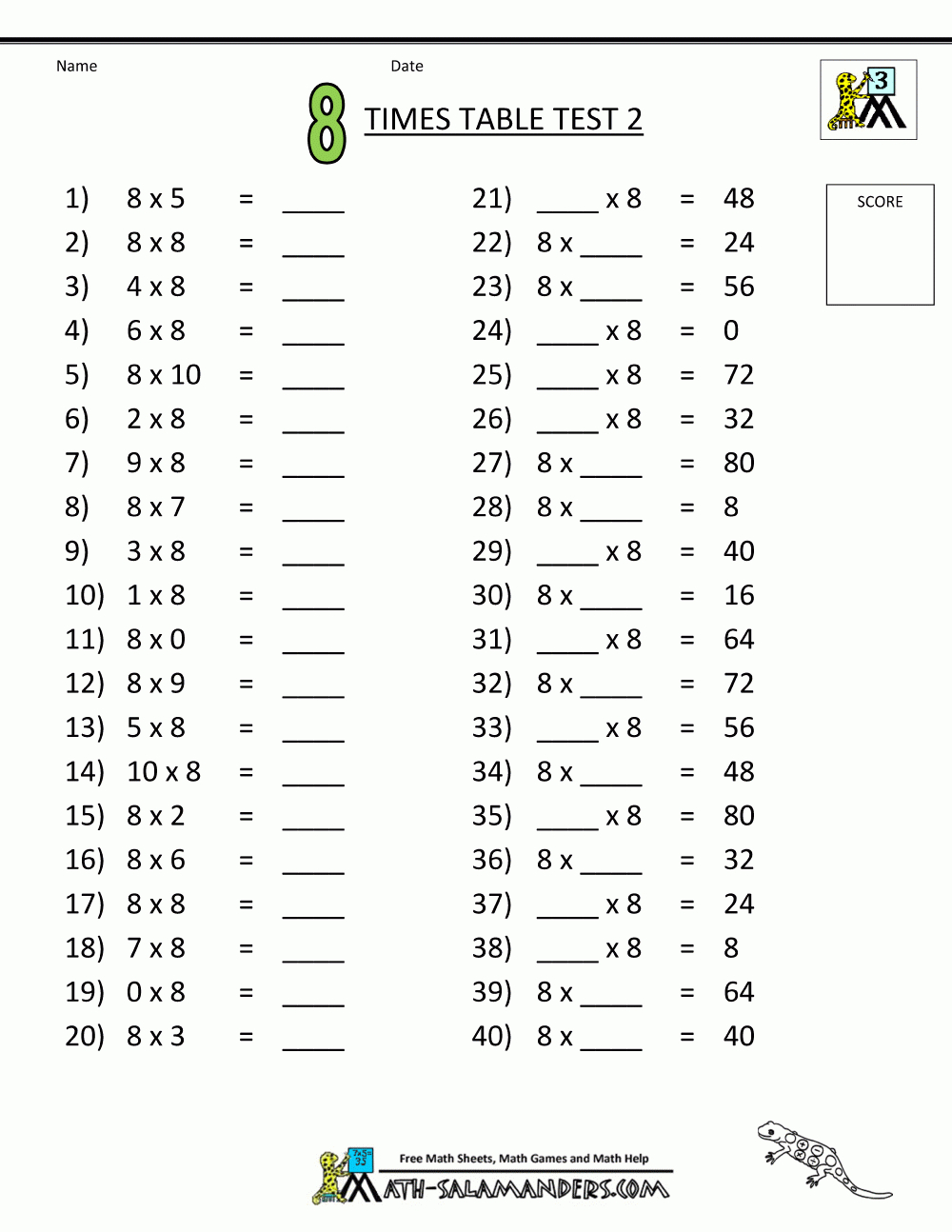 Free Math Sheets Multiplication 6 7 8 9 Times Tables 2 gif 780 1009 