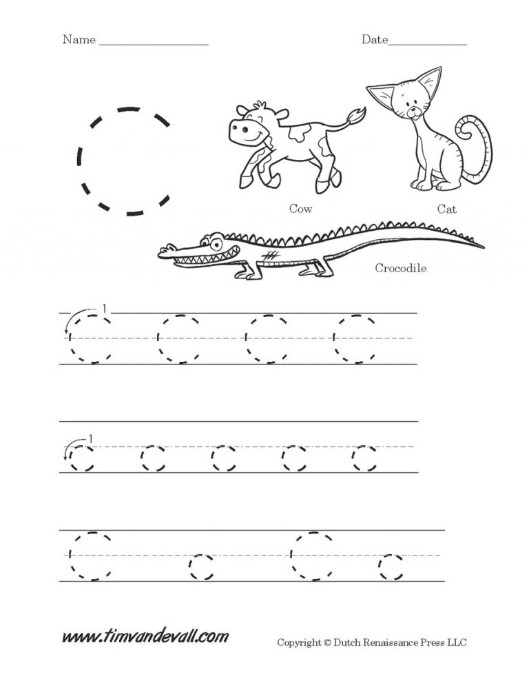 Pre K Printables Worksheets Letter C Worksheets For Pre K Printable ...