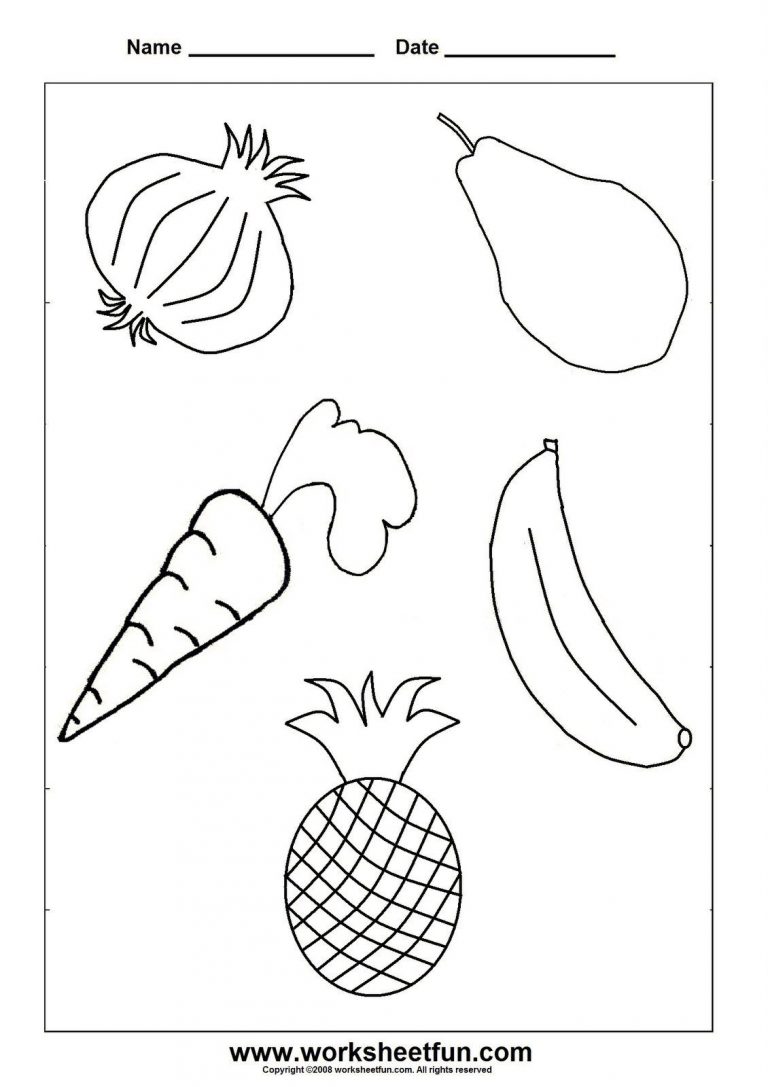 Preschool Fruits And Vegetables Worksheets – With Arts Crafts Also ...