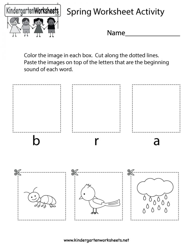 Spring Worksheet Activity - Free Kindergarten Seasonal Worksheet For ...