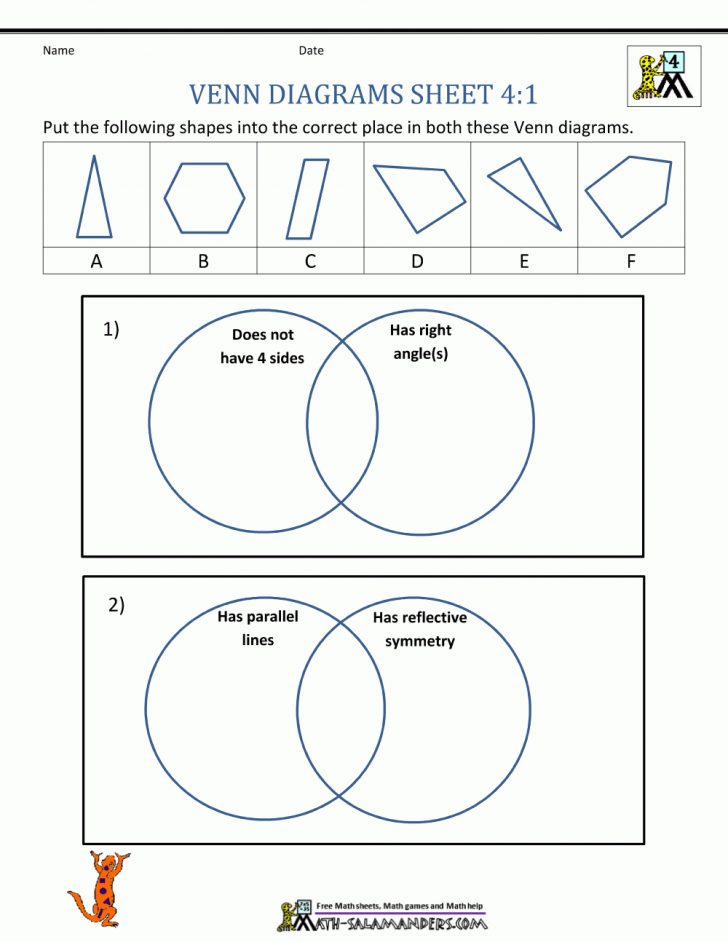 Venn Diagram Worksheet 4Th Grade | Free Printable Venn Diagram Math ... Venn Diagram Worksheet 4Th Grade | Free Printable Venn Diagram Math ...