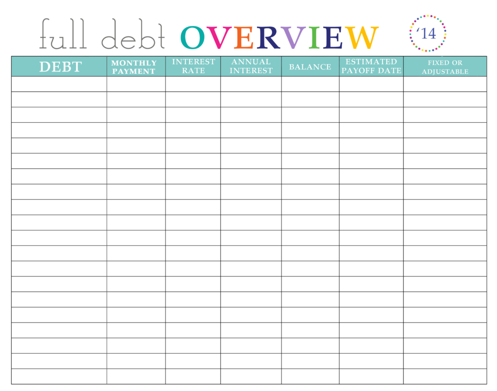 Free Printable Debt Payoff Worksheet - Printable Worksheets