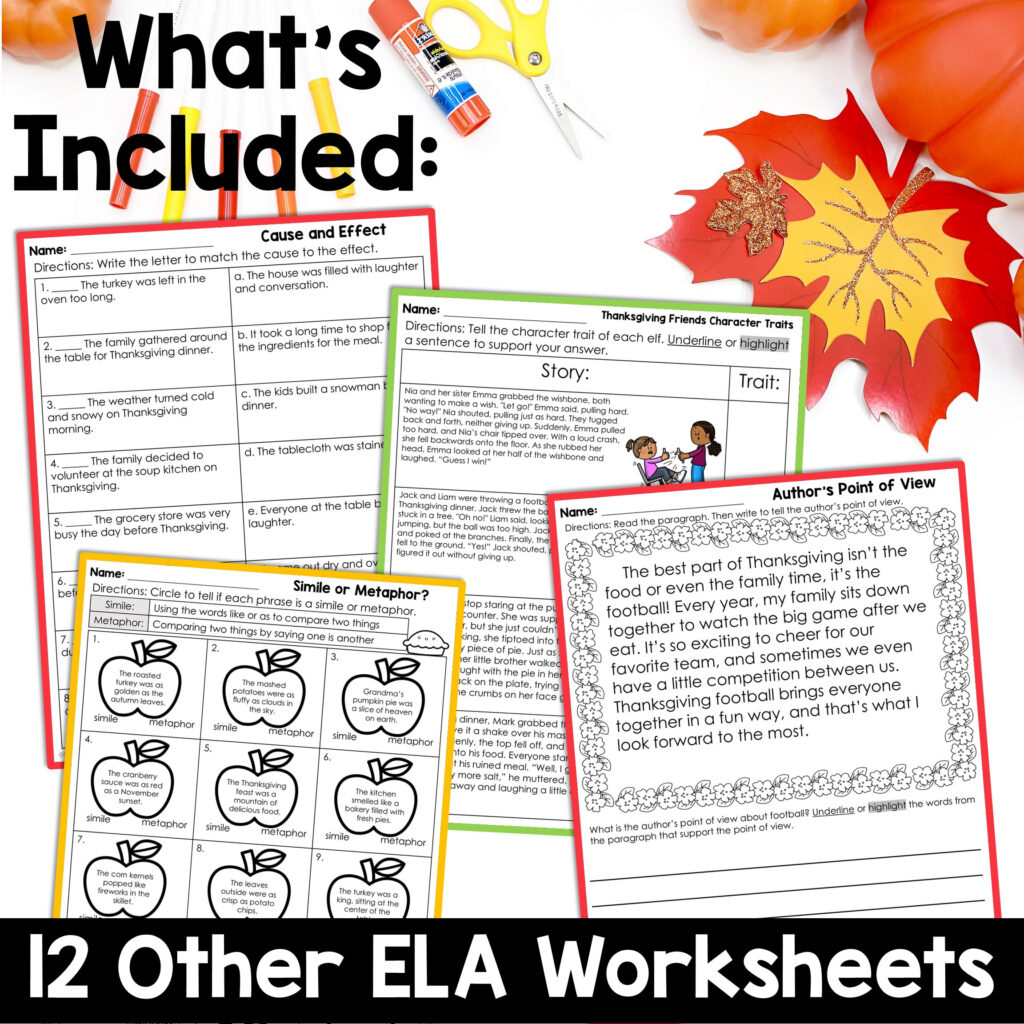 Thanksgiving Cause And Effect Worksheets - Printable Worksheets