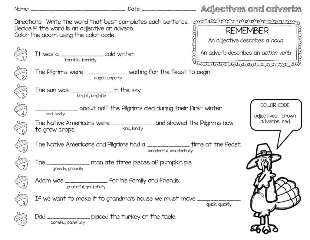 6th Grade Thanksgiving Worksheets - Printable Worksheets