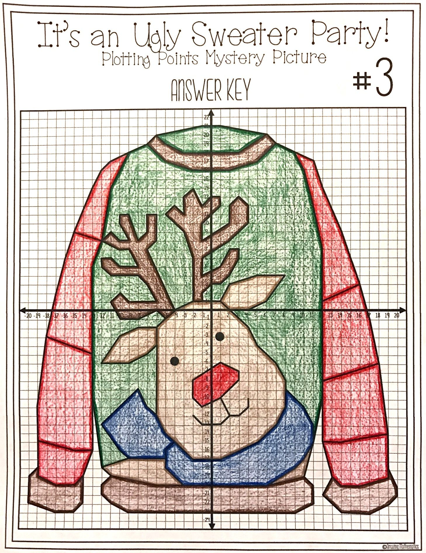 Ugly Christmas Sweater Plotting Grid Worksheets - Printable Worksheets