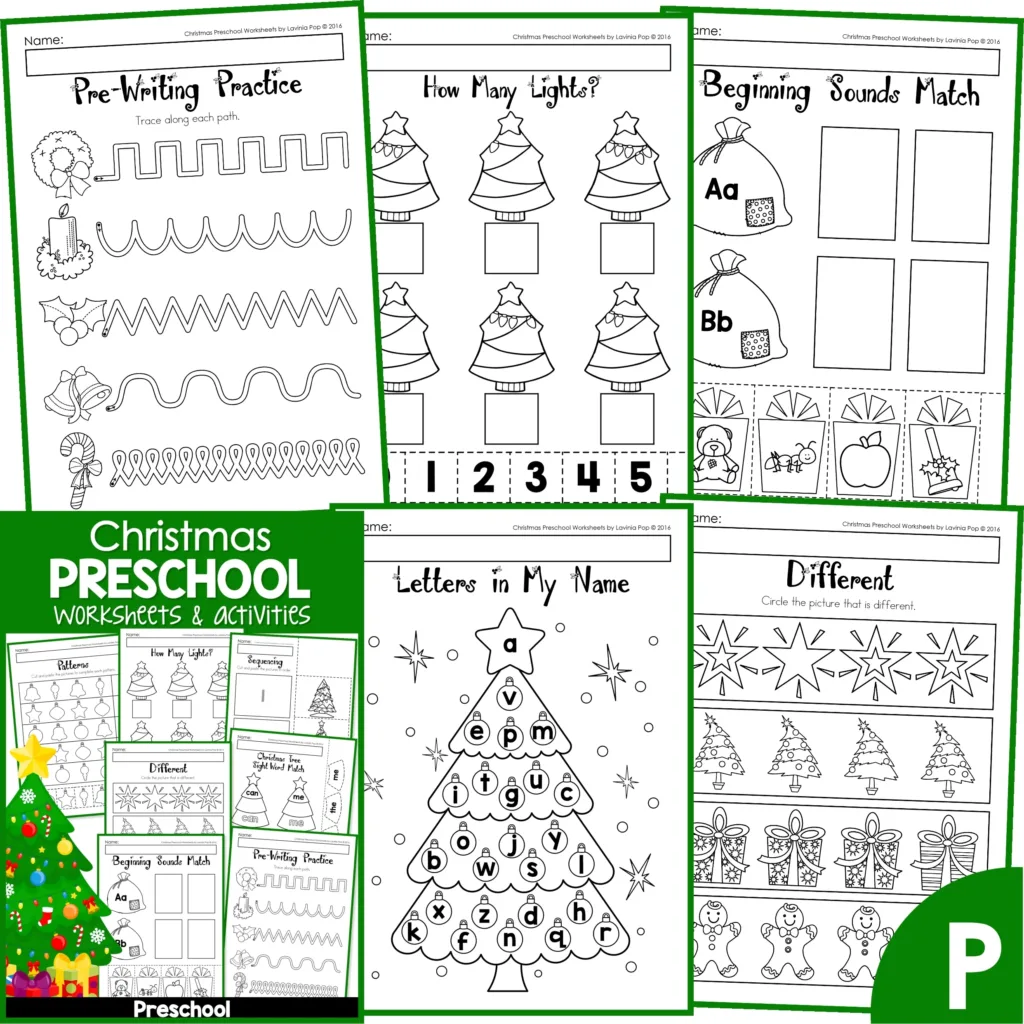 Christmas Pre-K Worksheets - Printable Worksheets