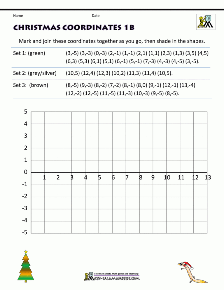 Coordinate Plane Christmas Worksheets – Printable Worksheets