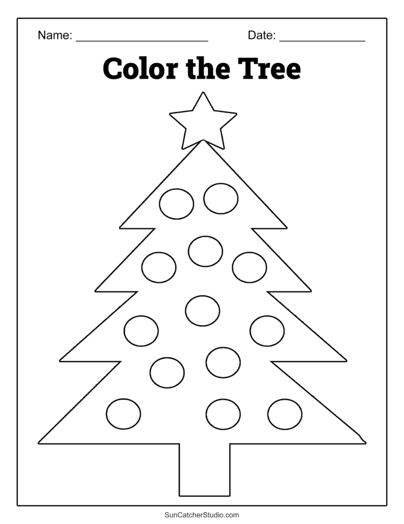 Christmas Tree Drawing Worksheets - Printable Worksheets